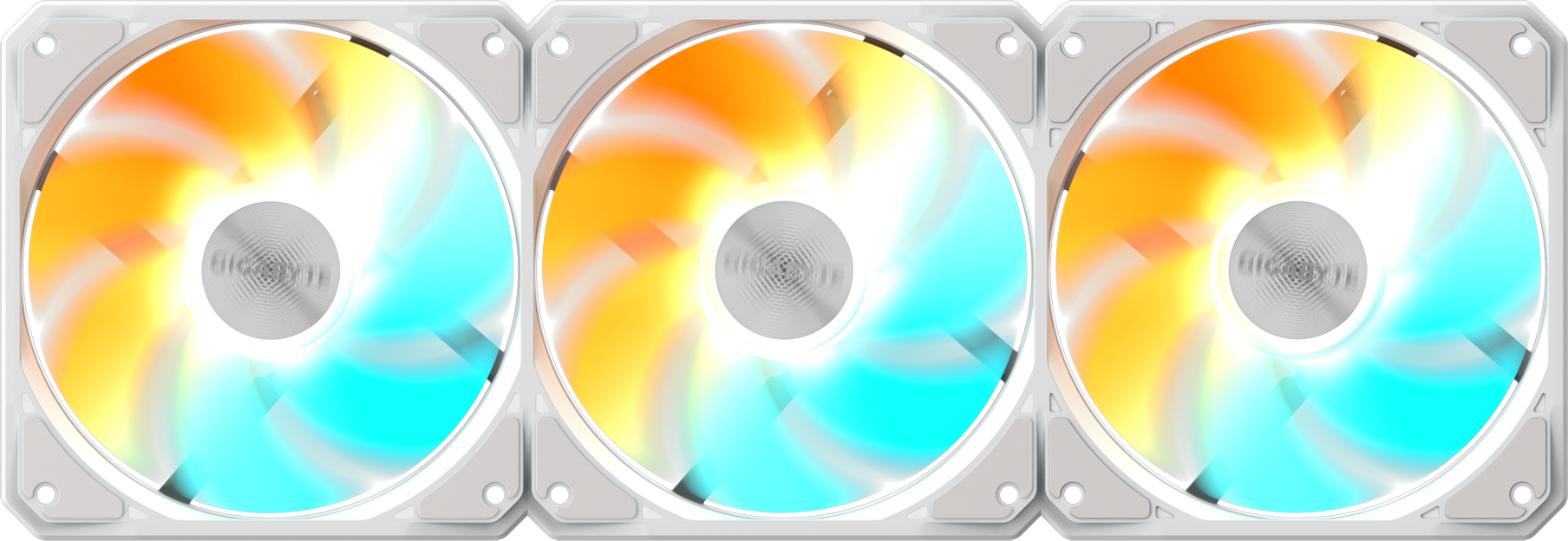 Gigabyte EZ CHAIN RVS FAN 120 ICE Triple Pack 120mm Reverse Case Fans in White - GP-GBT ...